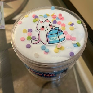 Thick Glossy Slime meow Milk Cereal SCENTED ASMR With Charm - Etsy
