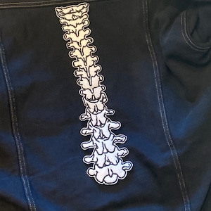 Large Spine Vertebrae in White or Black Iron-on or Sew-on Patch ...