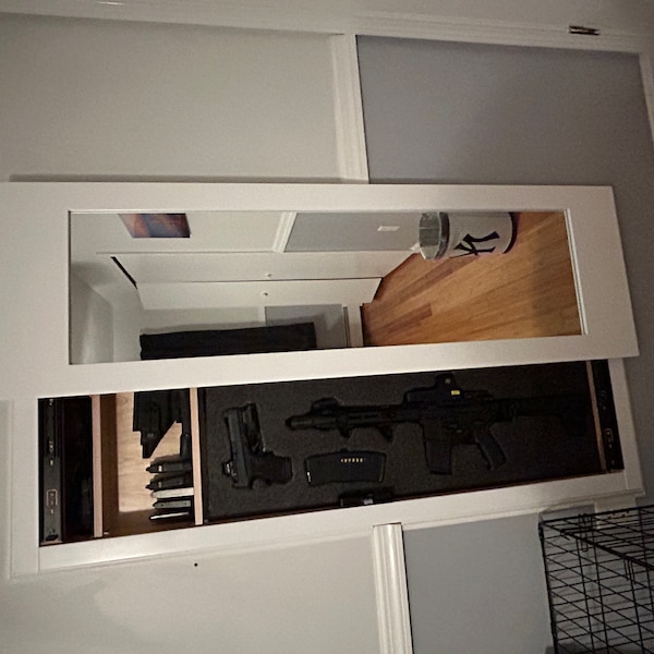 MIRROR SAFE - Hidden Storage Mirror, In-wall Gun Safe, Concealment ...