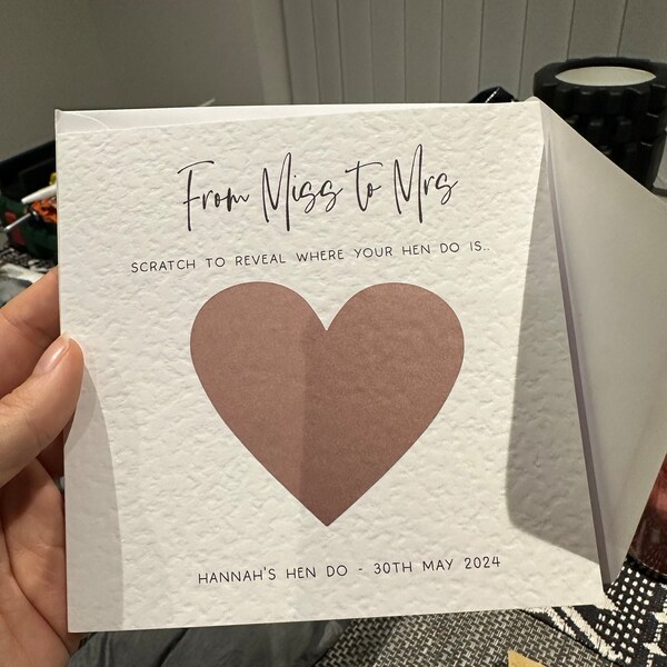 Hen Party Reveal Card, Scratch Surprise Card, Hen Party Card, Hen Do ...
