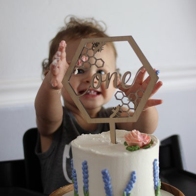 Honeycomb Cake Topper Bumble Bee Cake Topper First Birthday Topper ...