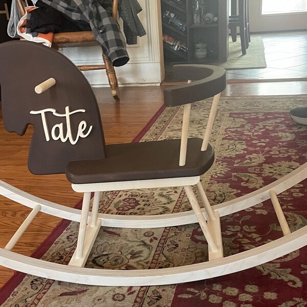 Personalised Wooden Rocking Horse Toy - Toddler Rocking Horse With a ...