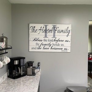 Personalized Family Name Sign Custom Sign Dining Room Decor Bless the ...