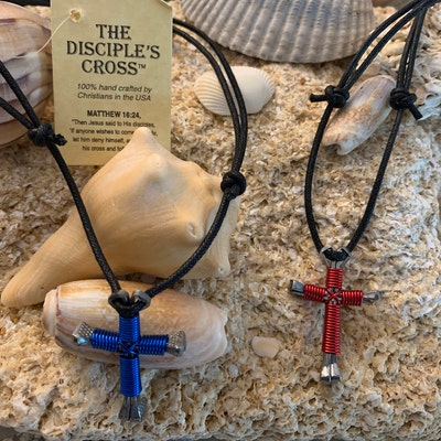 Burgundy Disciple's Cross Necklace Handmade - Etsy