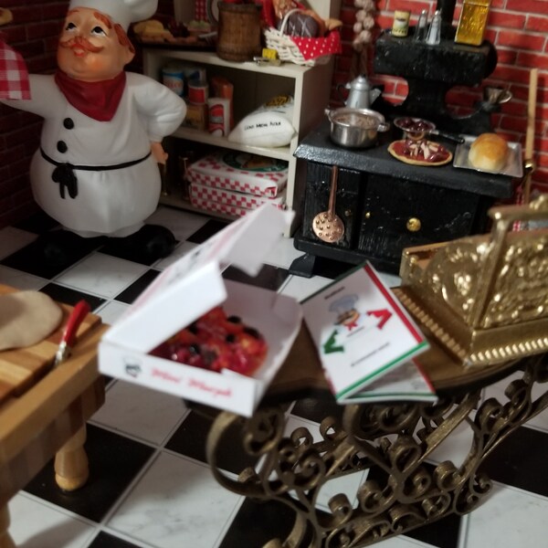 Miniature ITALIAN RESTAURANT & Pizzeria MENUS - Dollhouse 1:6th 1/12th ...