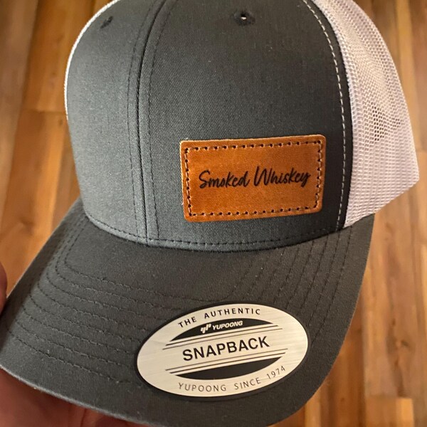 Custom Leather Patch Hats; Retro Classics Trucker Snapback- Stitched ...