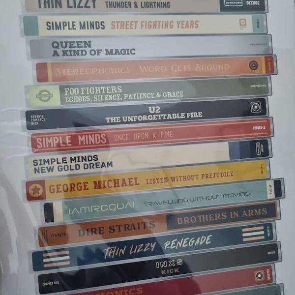 Personalised CD Stack Print, Retro Music Poster, Custom Favourite Song ...