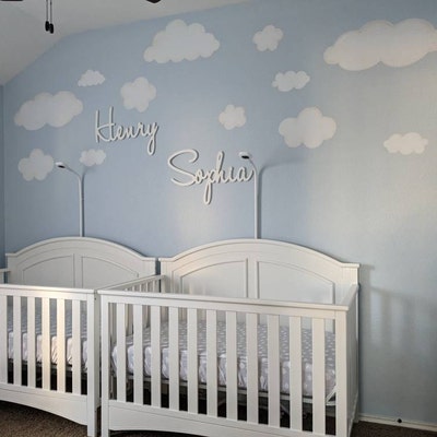 Fabric Wall Decal Nursery Decor Large Cloud Stickers Toodles Decal ...