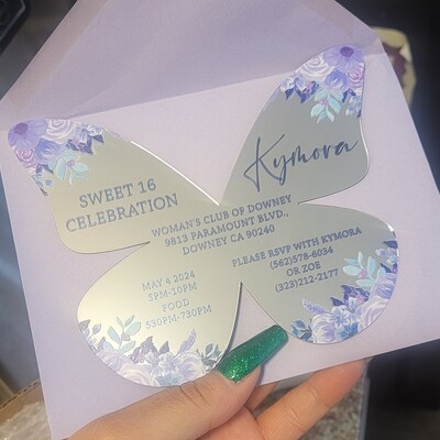 Custom Acrylic Mirror Wedding Invitations-acrylic Invitations, Mirror ...