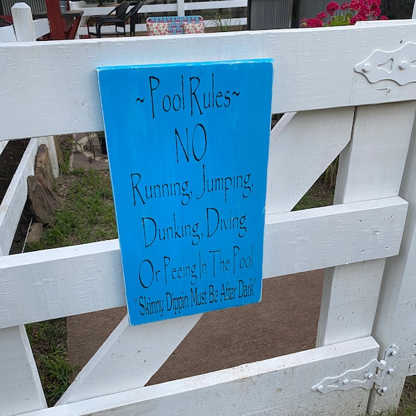 Pool Rules Sign Summer Sign Pool Decor Funny Sign No Running Jumping ...