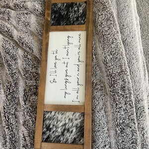 Genuine Cowhide Wood Sign, Customizable Rustic Sign, Rustic Decor ...