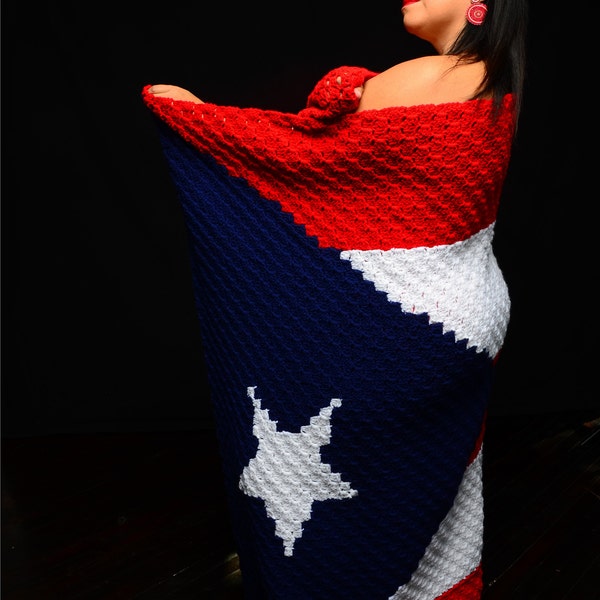Puerto Rico Flag, Crochet Afghan, Blanket, Throw - Etsy