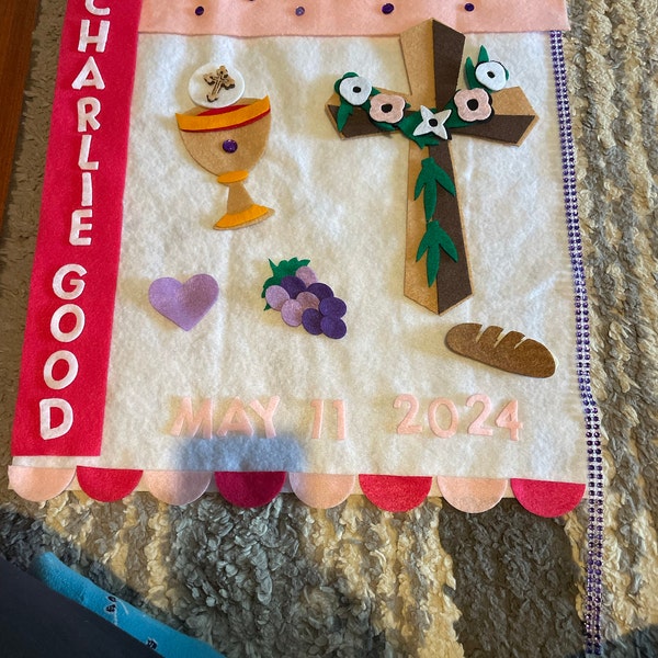 UNASSEMBLED Personalized First Communion Banner Kit, First Communion ...