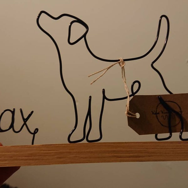Handmade Wire Labrador on Driftwood, Home Decor, Dog Gifts, Wire Art ...