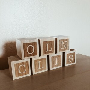 Personalized Wood Name Blocks, Alphabet Baby Custom Letters Wooden Toy ...