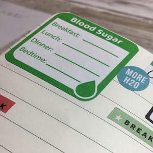 Blood Sugar Tracker Stickers, Glucose Monitor Sticker, Bullet Journal ...