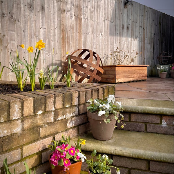 UK Rustic Garden Double Banded Sphere, Decoration Orb, Globe, Ball ...