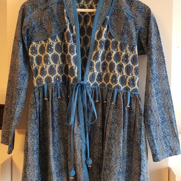 Handblock Print Reversible Quilted Robe Jaipuri Print Free Size House ...