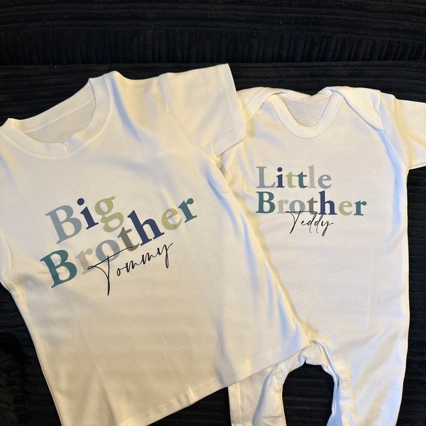Big Brother Shirt, Little Brother Baby Grow, Cute Siblings Kids ...