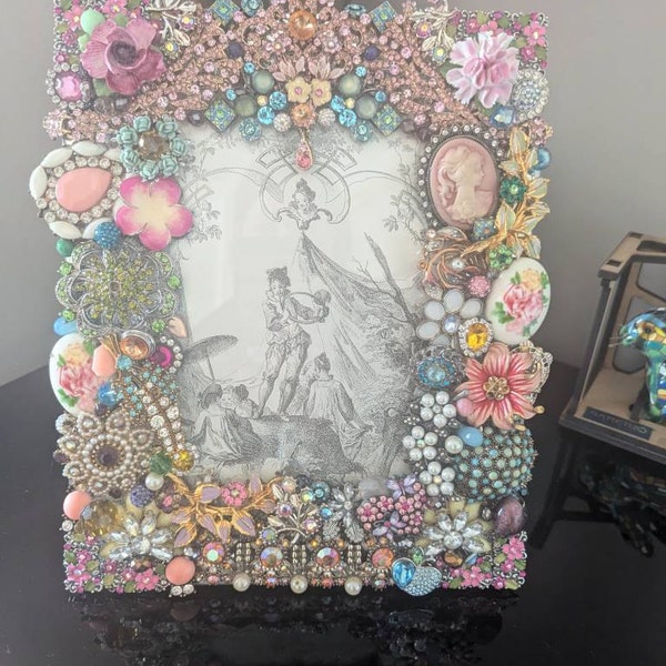 Jewelled Vintage Photo Picture Frame, Handcrafted With Upcycled ...