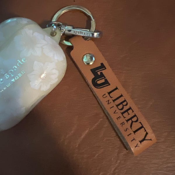 Personalized Leather University Logo Keychain: Alumni Gift - Etsy