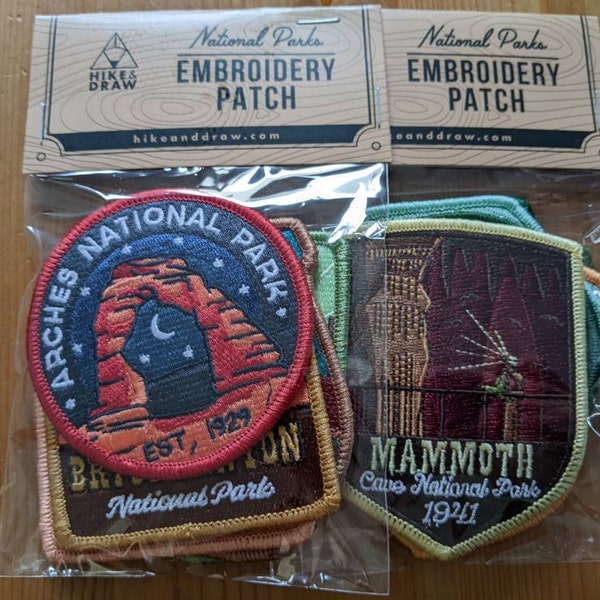 Embroidered Iron-on National Park Patches, GET 5, 10, 20, 30, 50 ...