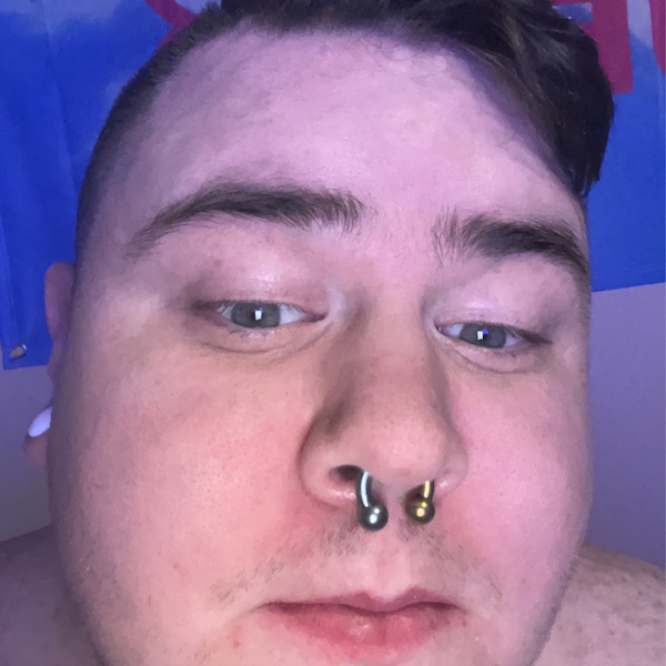 HALF GOLD / SILVER (4G, 5G, 6G, 7G, 8G, 10G, or 12G) Anodized Astm F136 ...