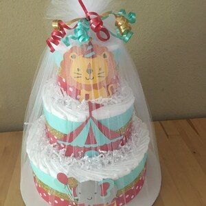 3 Tier Carnival/ Circus Diaper Cake Neutral Decorationbaby - Etsy