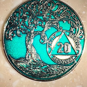 1 to 60 Year Tree of Life Specialty AA Recovery Medallion Tri-plated ...