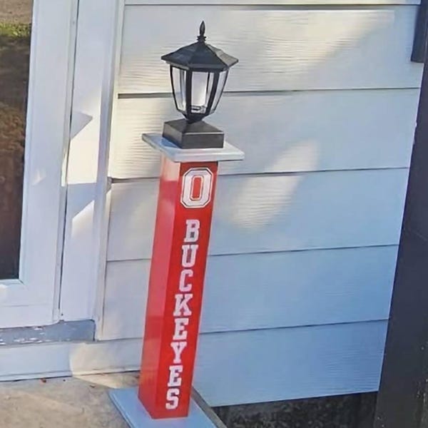 Solar Light Post, Porch Light, Mini Light Post, Porch Decor, Football ...