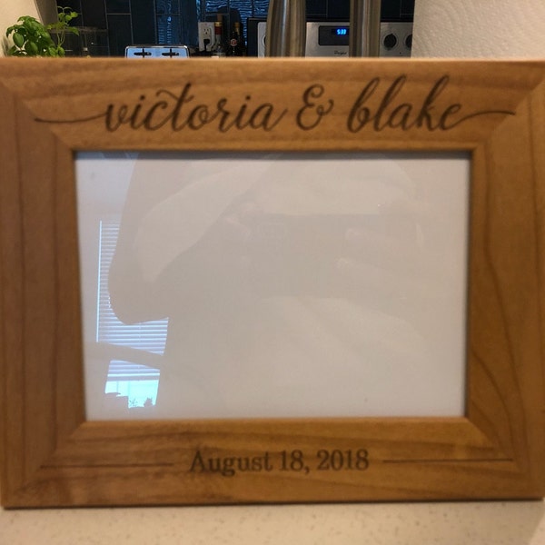 Wedding Photo Frame - Personalized Picture Frame - Engraved Picture ...