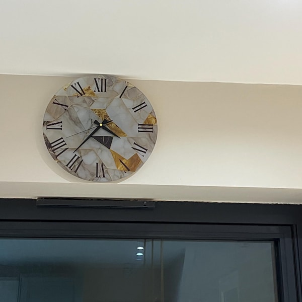 Tempered Glass Wall Clock, Abstract Wall Clock, Space Art, Galaxy Wall ...