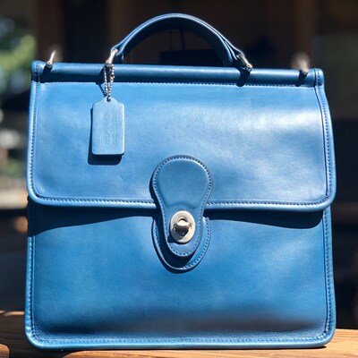 British Tan CHADWICK BOWLER Satchel Bag With Brass, Vintage Coach 9928 ...