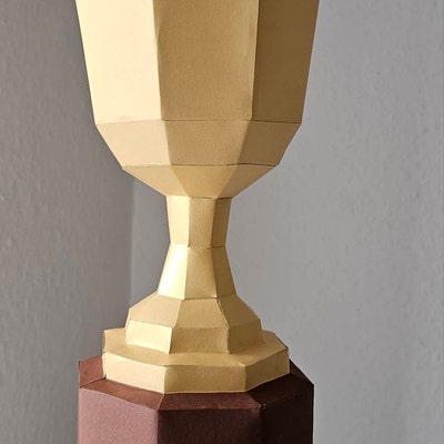 Golden Cup Papercraft PDF SVG Template for Winner Cup Papercraft, DIY ...