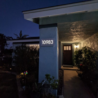 Lighted Address Sign, Address Plaque, Large Modern Personalized Marker ...