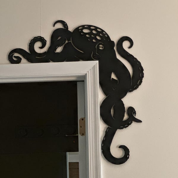 Octopus Door Frame Topper Metal | Door Frame Corner Sign | Metal Wall ...