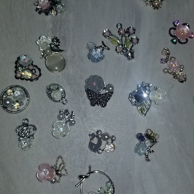 Floral Charms Set Vintage Style Charms Assorted Charms Lot Mixed Charms ...