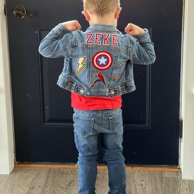 Boys Letter Patch Jean Jacket Name Patch Jacket Toddler Boys Custom ...