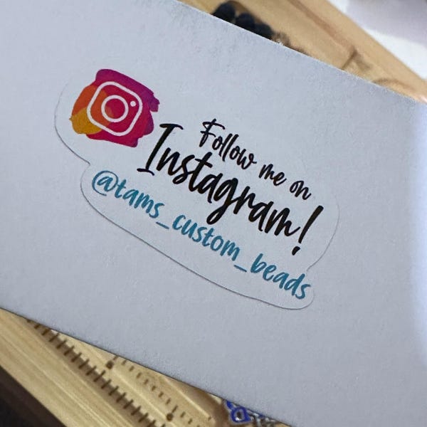 Custom Instagram Handle Sticker | Follow Me on Instagram Label for ...