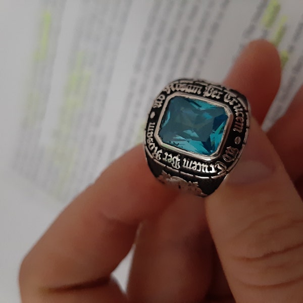 Handmade Custom Rousea Crucis Ring, Spiritual Symbol of Ancient Order ...