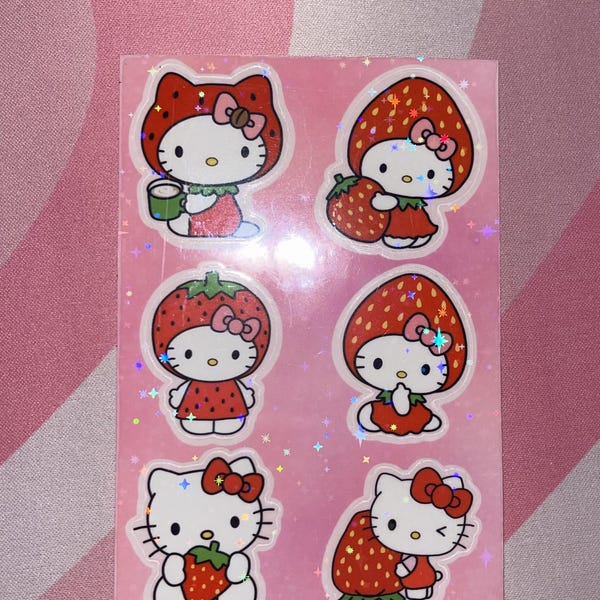 Pink Bubble Sticker, Anime Waterproof Sticker Sheet, Holographic Vinyl ...