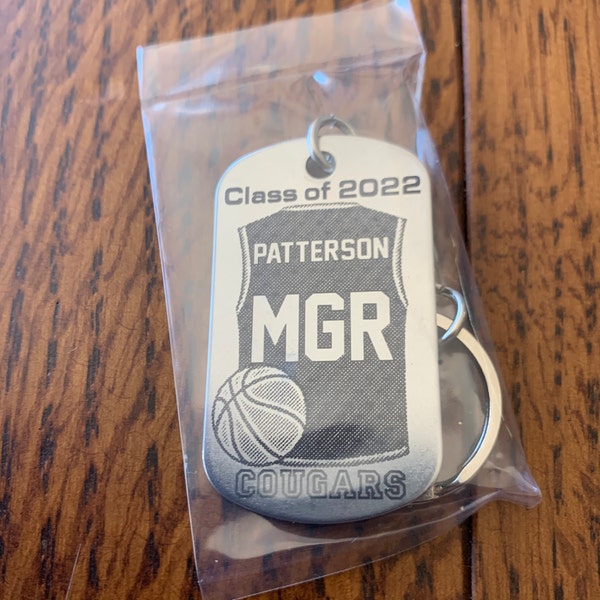 BASKETBALL Player Graduation Keychain or Bag Tag, Personalized FREE ...