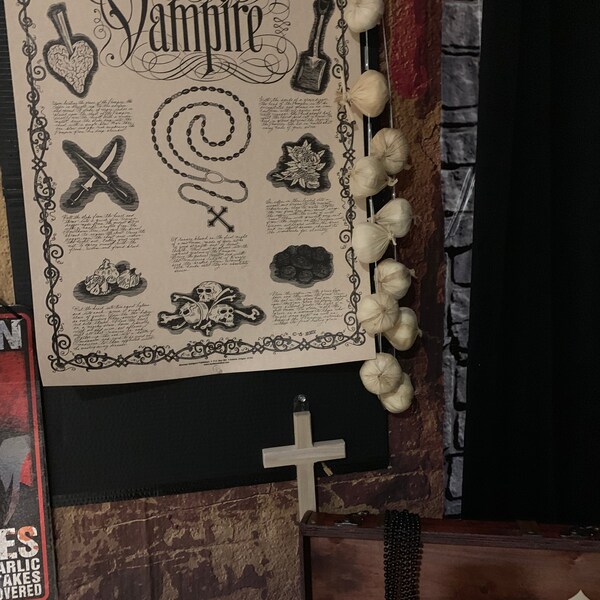 Recipes on How to Kill a Vampire Folklore Gothic Lowbrow Death Poster ...
