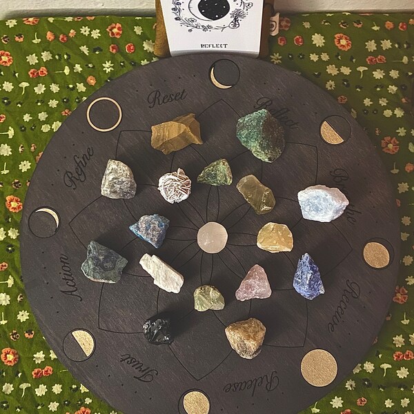 Coppermoon Moonphase Crystal Grid, Crystal Grids, Healing Crystals - Etsy