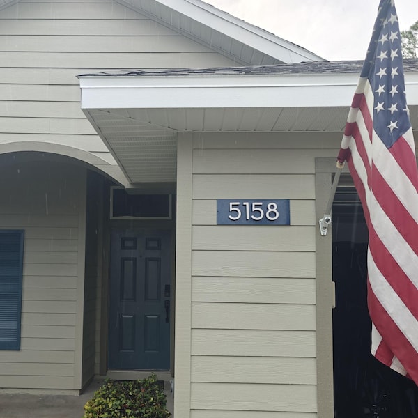 Modern Address Sign, 4 Inch Floating Number Address Sign, Horizontal ...