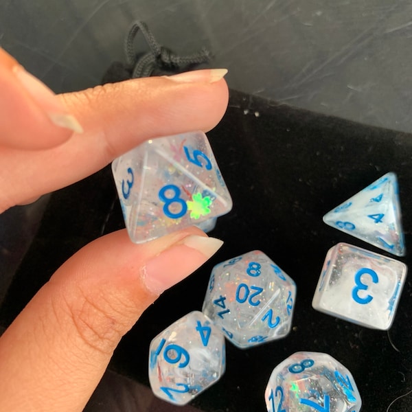 Snowfall Dnd Dice Set for Dungeons and Dragons | D20 TTRPG Polyhedral ...