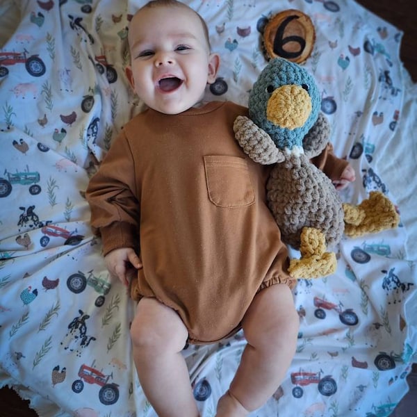 Duck Lovey Snuggler, Soft Toys for Newborns, Farm Nursery Decor, Duck ...