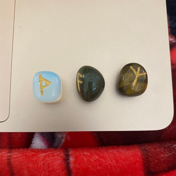 Rune Stones Gift Set Includes 21 Page Guide Book and Free Satin Lined ...