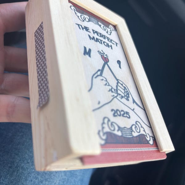PERSONALIZED Couples Matchbox Wood | Custom Wood Matchbox for Couples ...
