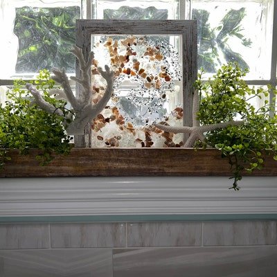 Crystal Ocean Wave Window/rustic Beach Wall Hanging/resin Wave Window ...